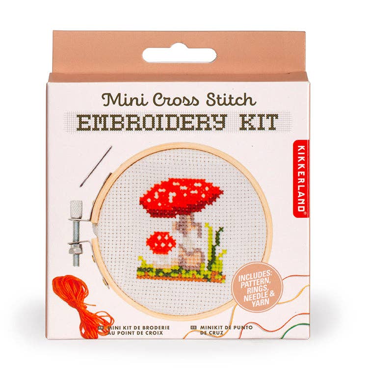Mini Cross Stitch Embroidery Kit - Mushroom – Gift Horse